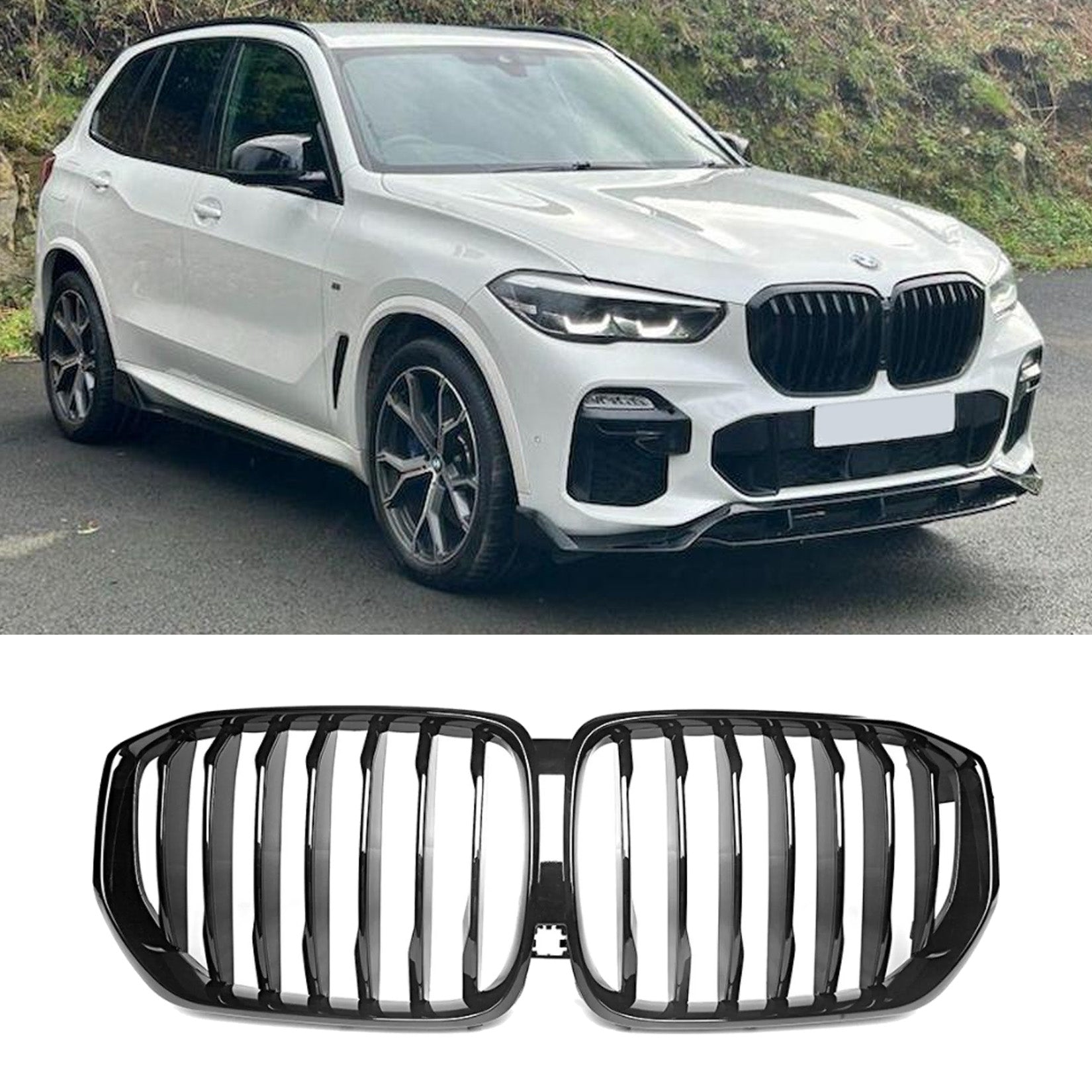 BMW X5 G05 2018-2022 M-Performance Solid Slat Grille - Gloss Black – TMC Motorsport