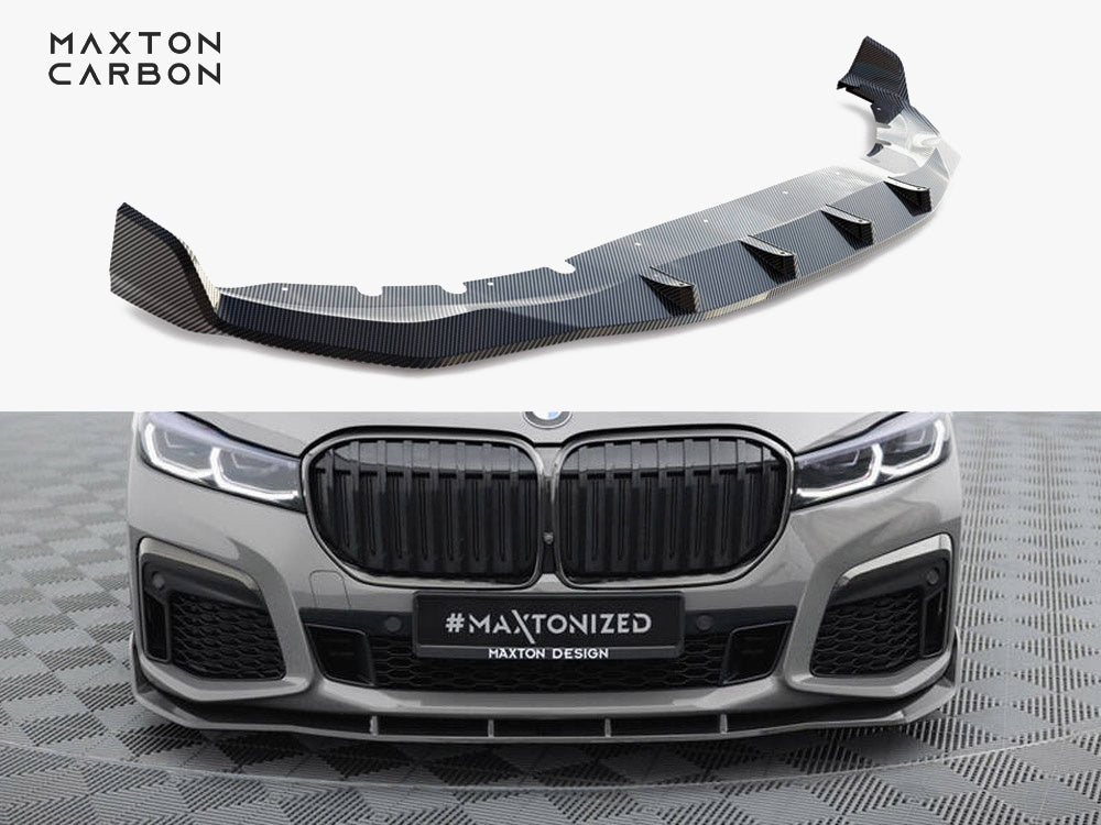 Maxton Design Prepreg Carbon Fiber Front Splitter + ABS Splitter BMW 7 ...