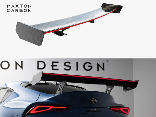 Maxton Design Carbon Spoiler With External Brackets Uprights + LED Toy ...