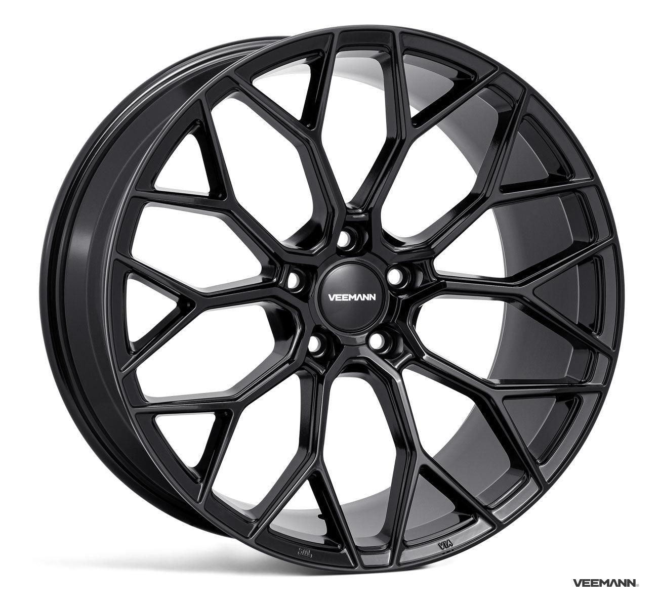 Veemann V-fs66 20 Inch Alloy Wheels 5x112 - Gloss Black - Staggered Se ...